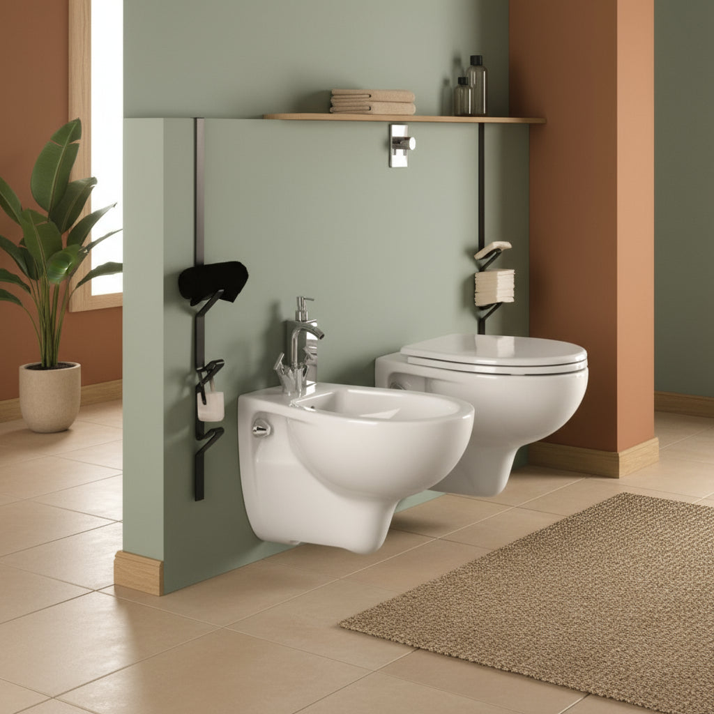 Sanitari sospesi WC, bidet e sedile soft close Geberit 'Colibrì 2' cm